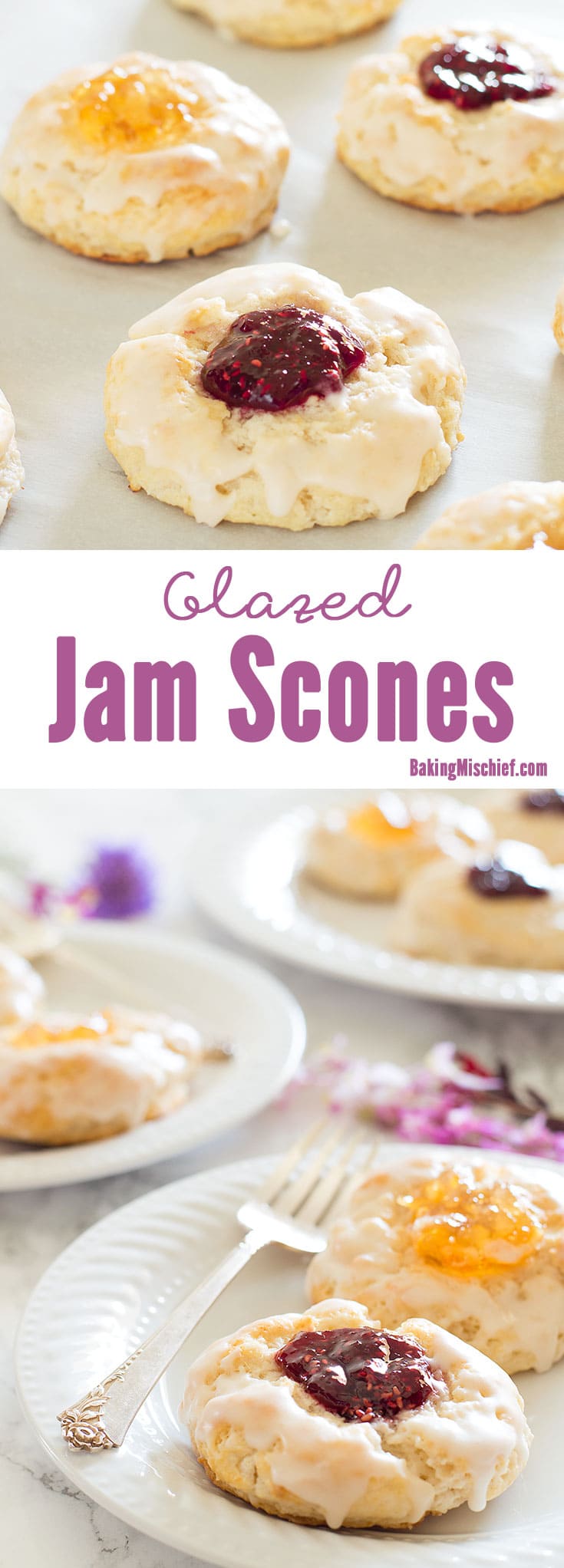 Glazed Jam Scones
