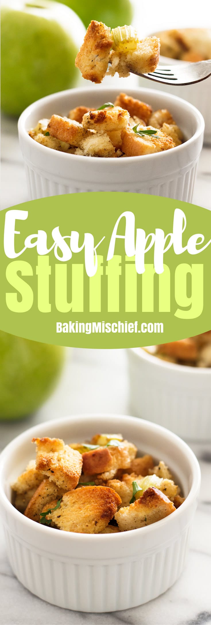 Easy Apple Stuffing for Two - Baking Mischief