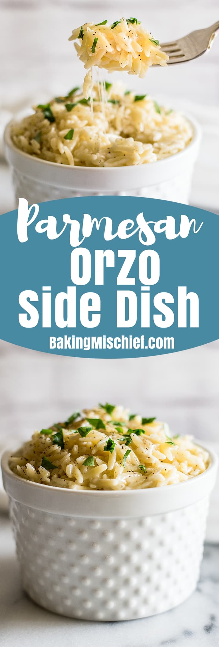 My Favorite Easy Parmesan Orzo Side Dish - Baking Mischief