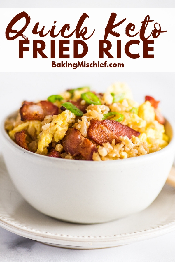 Quick Keto Fried "Rice" (Cauliflower Fried Rice) - Baking Mischief