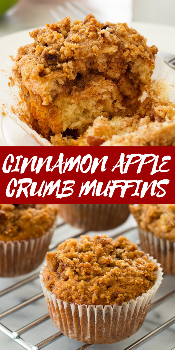 Cinnamon Apple Crumb Muffins - Baking Mischief